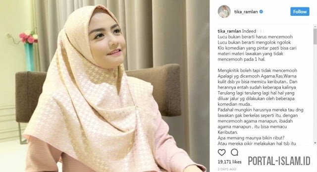 Tika Ramlan: Komedian Yang Lecehkan Agama itu Tak Berkelas dan Bodoh ...