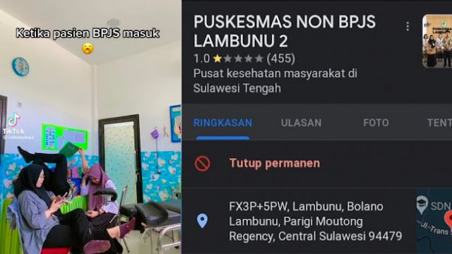 Viral! Oknum Nakes Hina Pasien BPJS, Puskesmas Lambunu 2 Hilang di Pencarian Google - Eramuslim