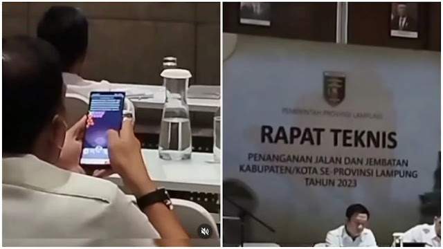 Duh! Saat Rapat Soal Jalanan Rusak, Pejabat Lampung Ini Malah Terciduk ...